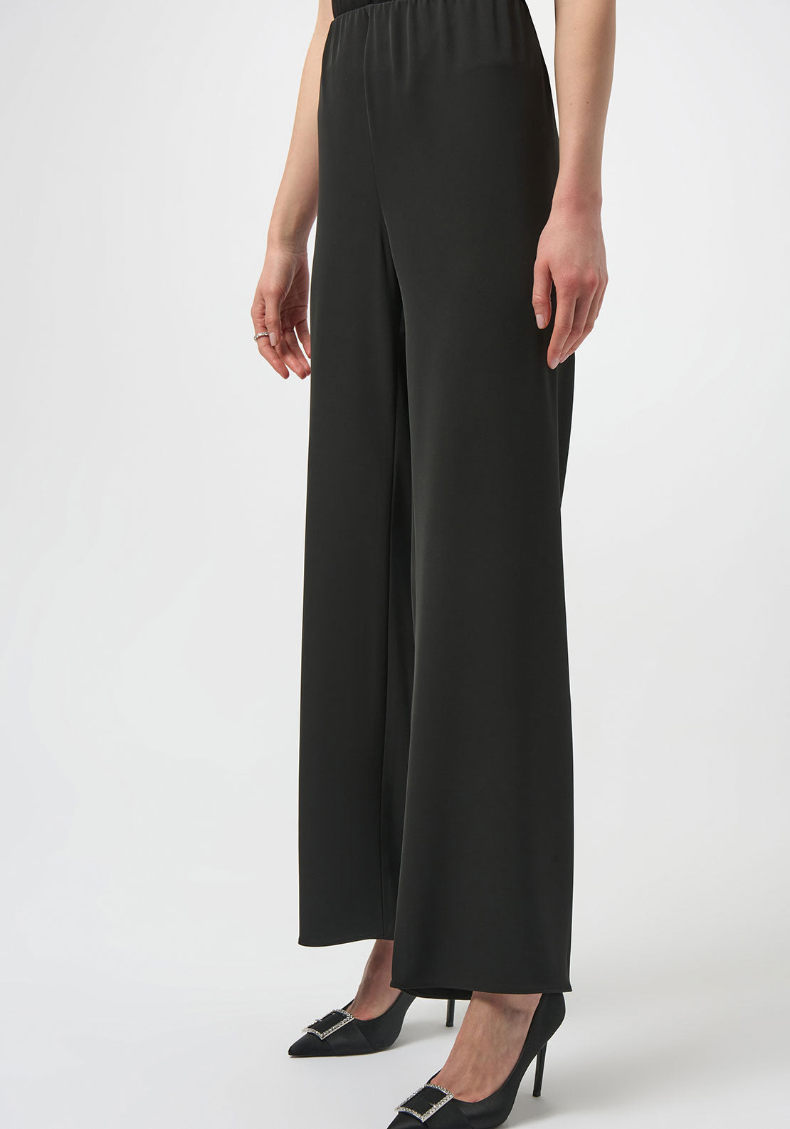 Joseph Ribkoff Wide Leg Pull on Trousers, Black - McElhinneys