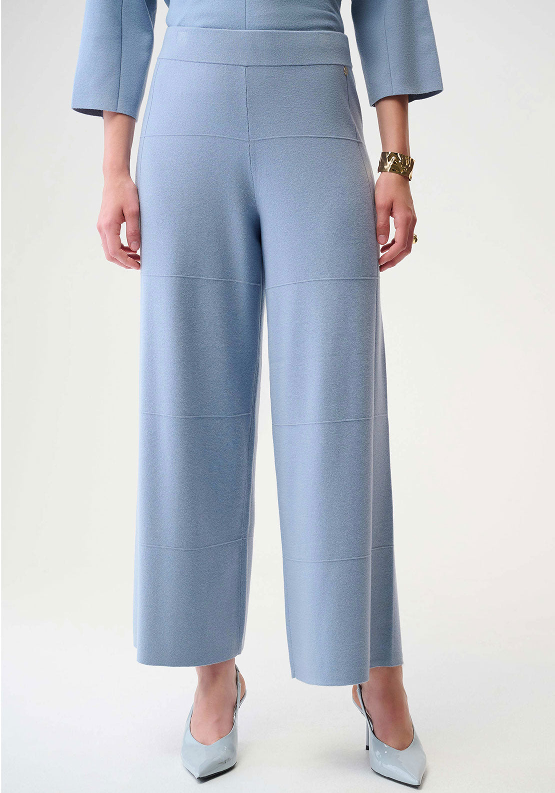Joseph Ribkoff Knit Wide Leg Trousers, Blue - McElhinneys