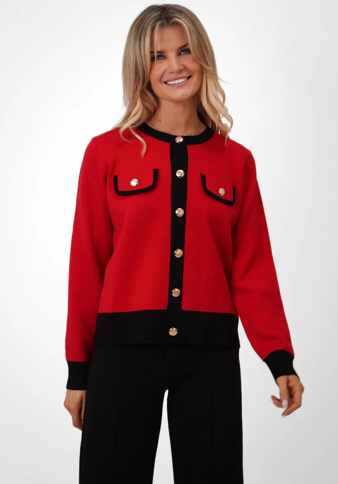Kate & Pippa Coco Knit Cardigan, Red - McElhinneys