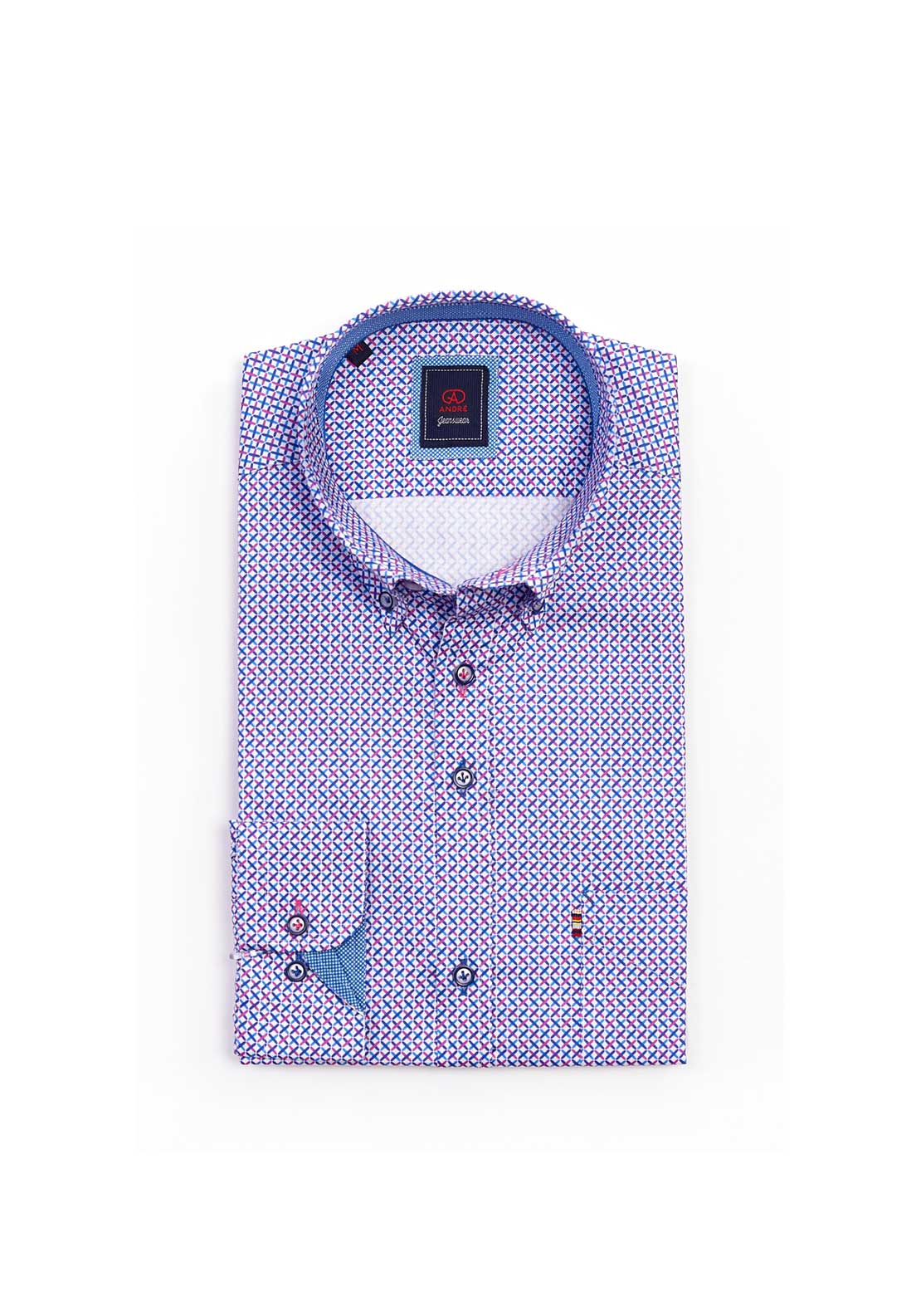 Andre Munich Long Sleeve Shirt, Pink & Blue - McElhinneys
