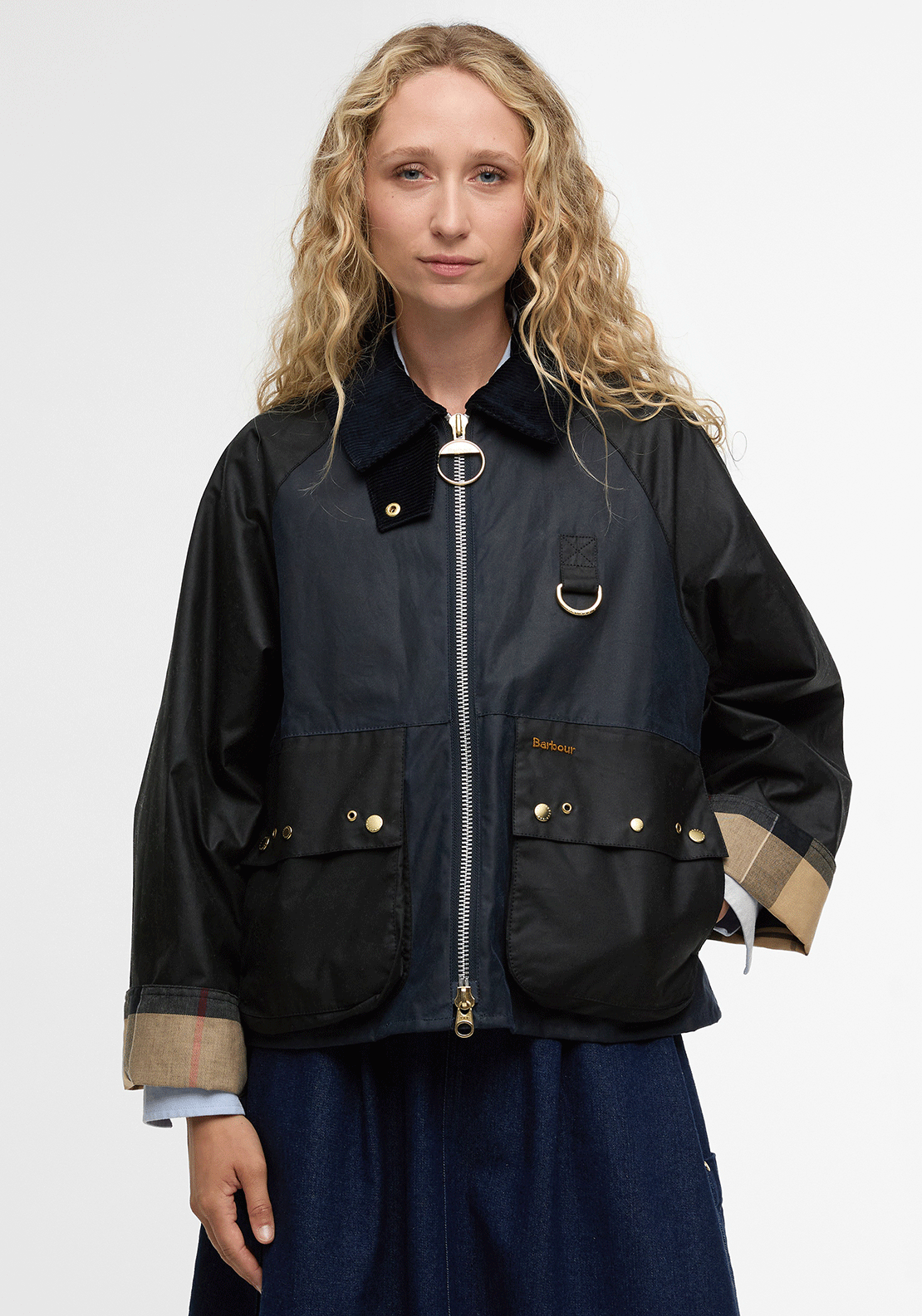 Barbour Womens Kearton Wax Jacket, Navy - McElhinneys