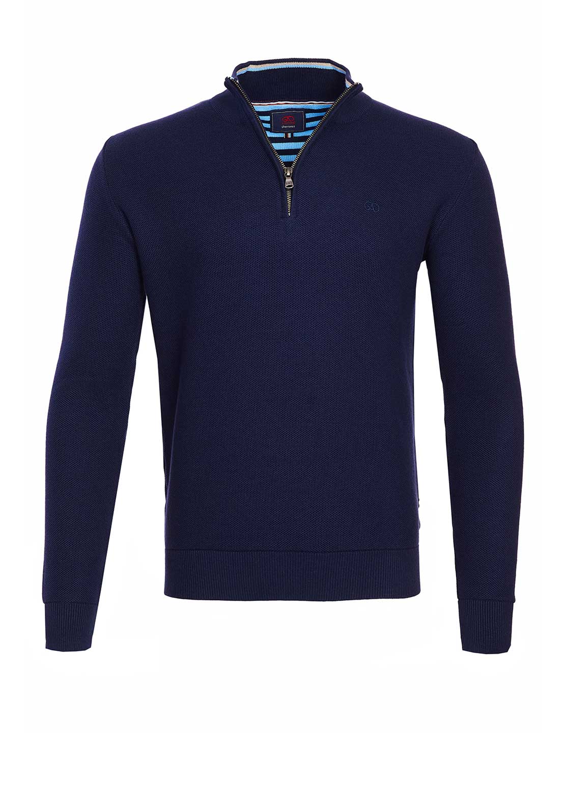 Andre Lyon Quarter Zip Sweater, Navy - McElhinneys