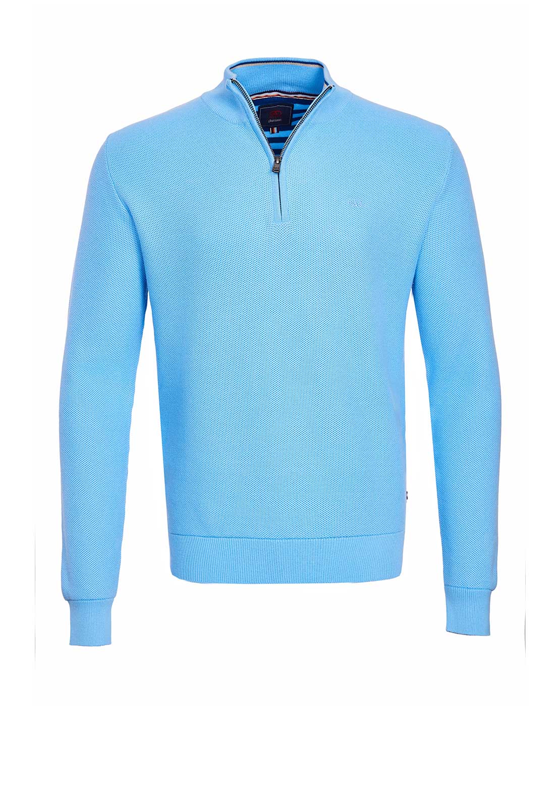 Andre Lyon Quarter Zip Sweater, Sky Blue - McElhinneys