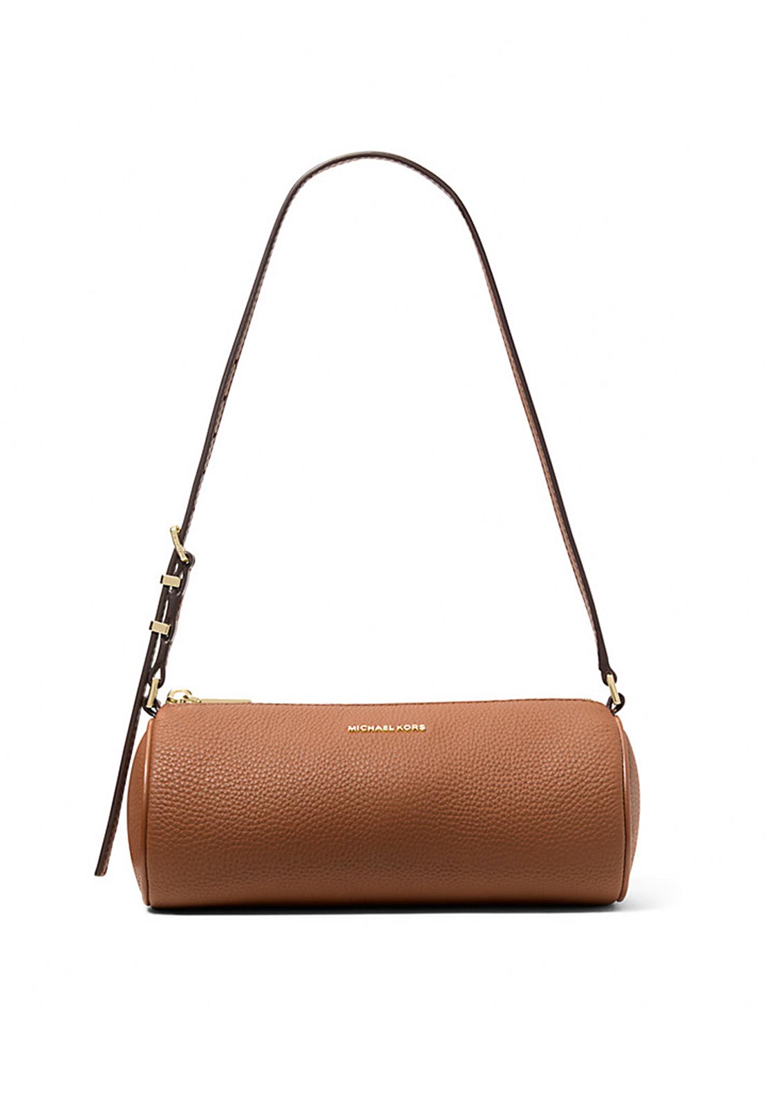 Michael Kors Izzy Pebbled Leather Barrel Shoulder Bag, Tan - McElhinneys