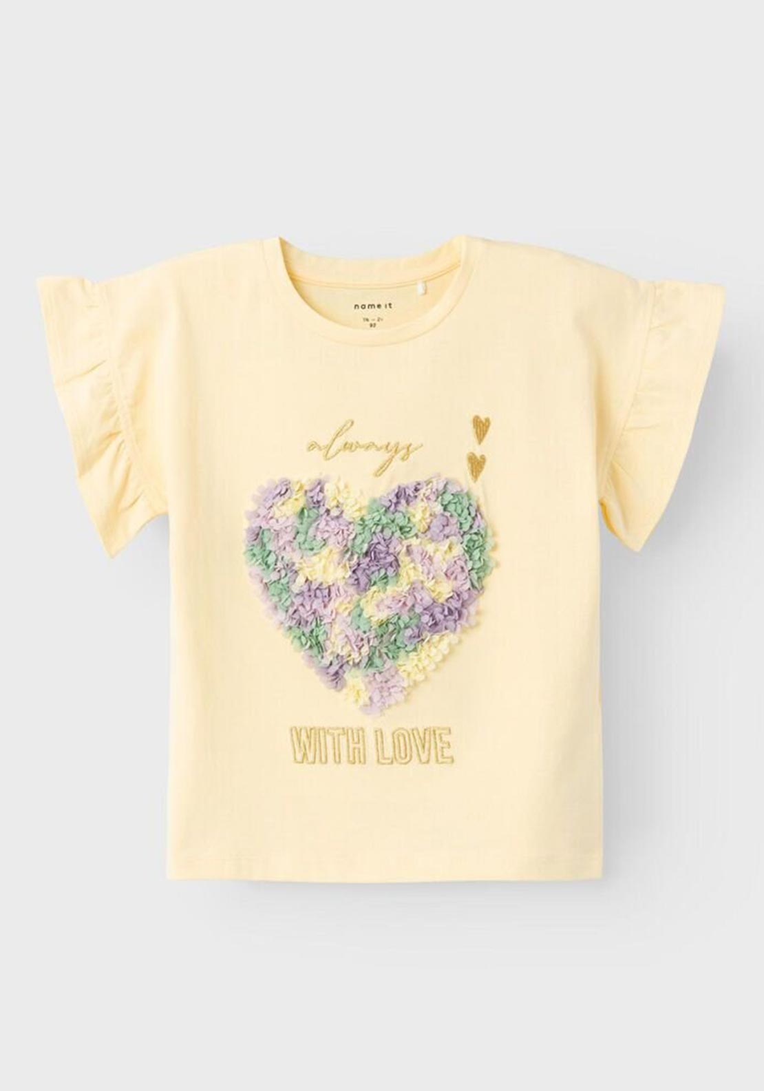 Name It Mini 3D Detail T-Shirt, Double Cream - McElhinneys