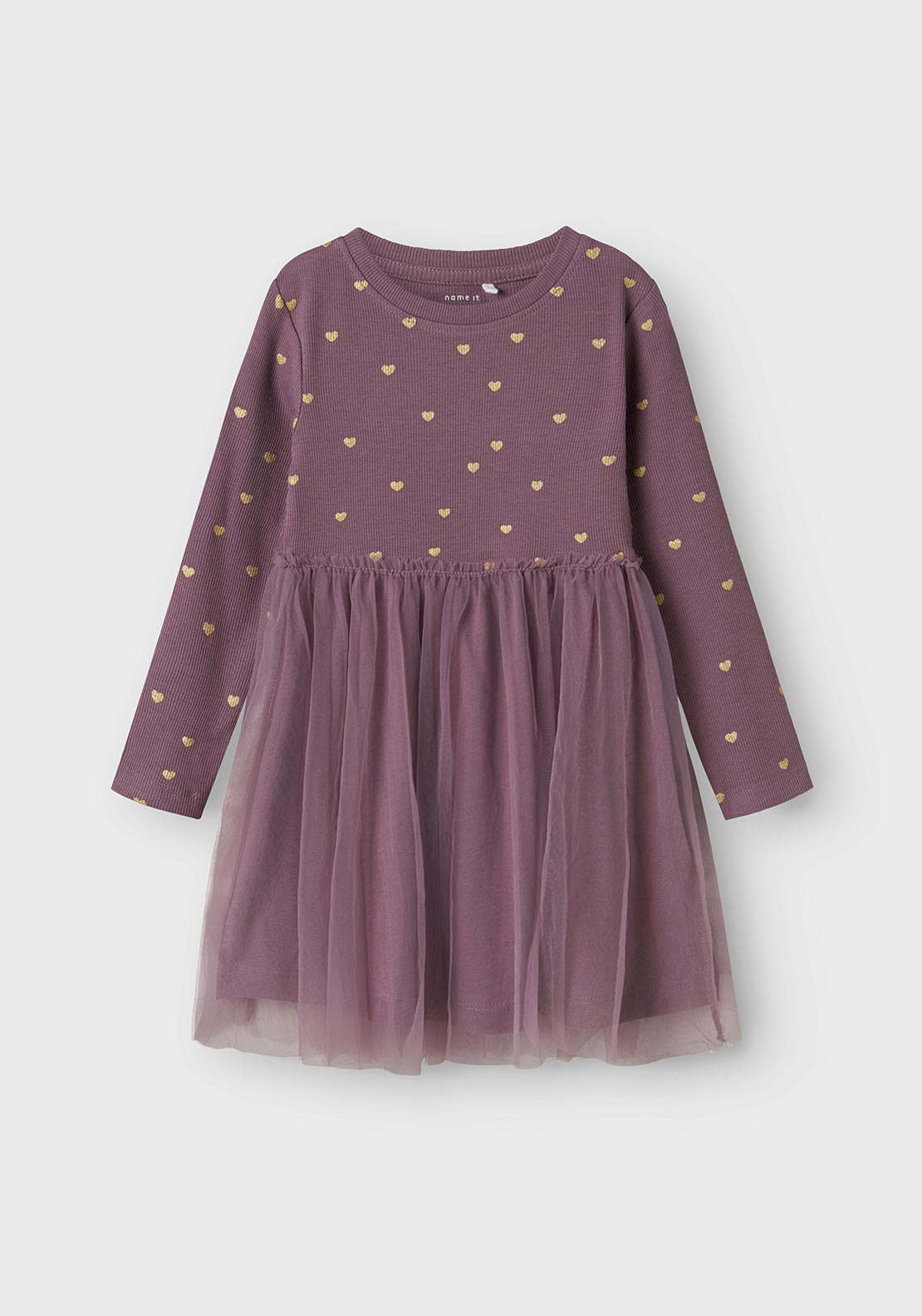 Name It Mini Girl Nadja Long Sleeve Tulle Dress, Purple - McElhinneys