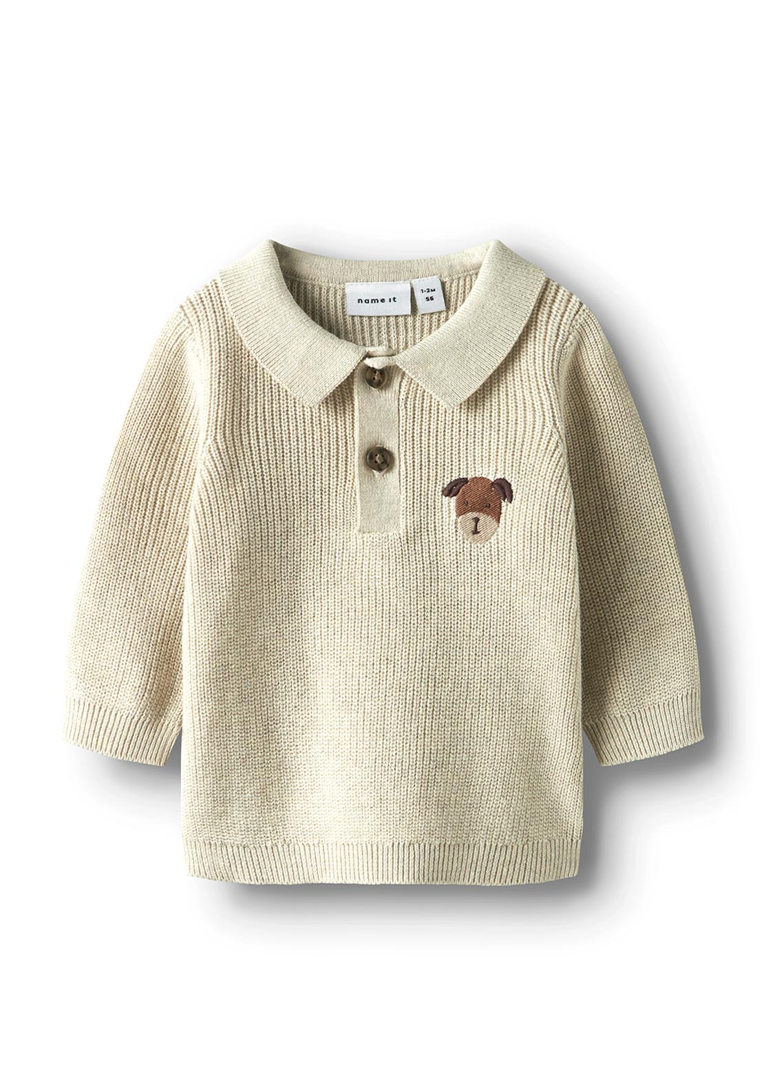 Name It Baby Boy Tant Long Sleeve Polo, Beige - McElhinneys