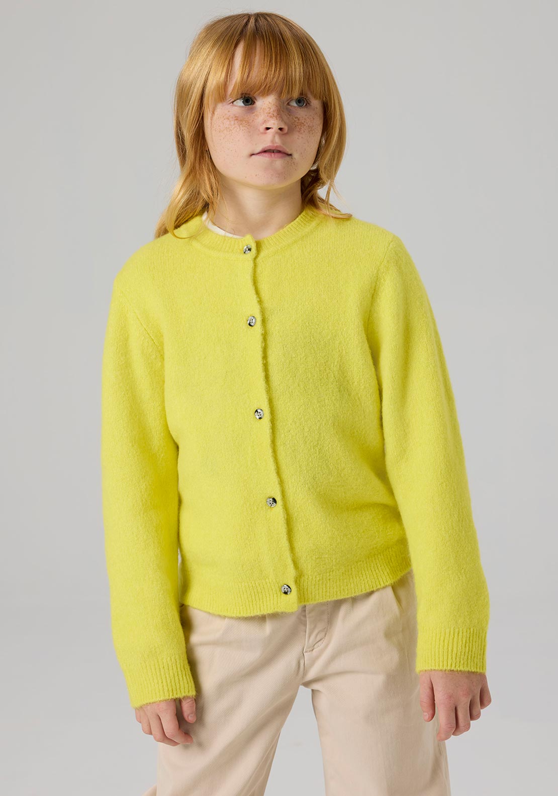 Name It Kid Girl Tika Long Sleeve Knit Cardigan, Yellow - McElhinneys