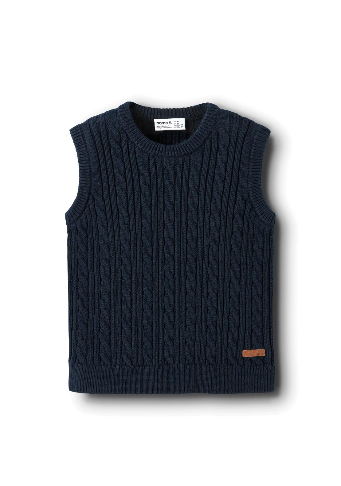 Name It Mini Boy Roman Knit Sleeveless Vest, Navy - McElhinneys