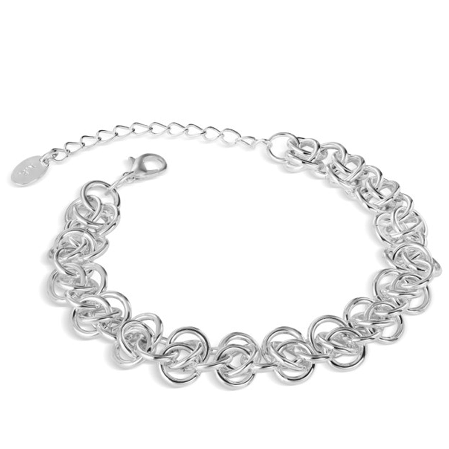 Newbridge Silverware Circular Link Bracelet, Silver - McElhinneys