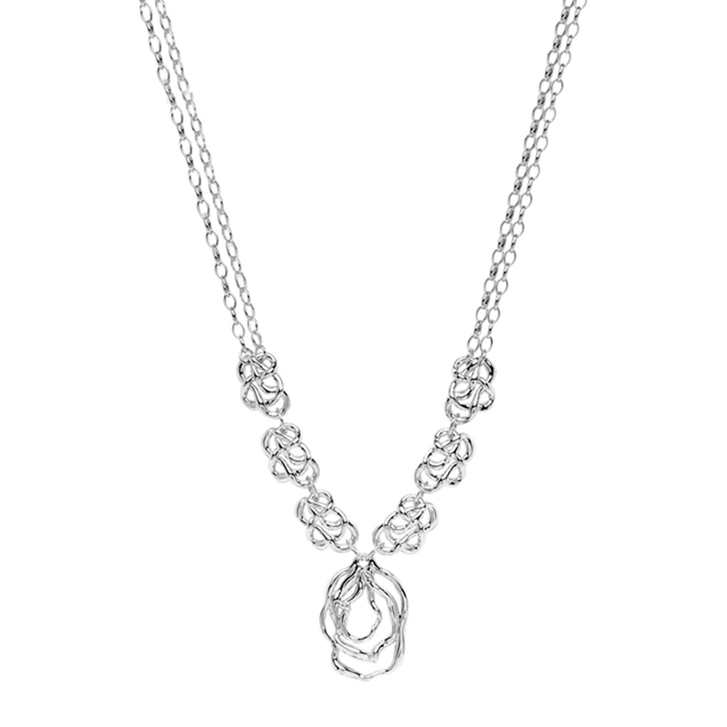 Newbridge Silverware Molten Knot Necklace, Silver - McElhinneys