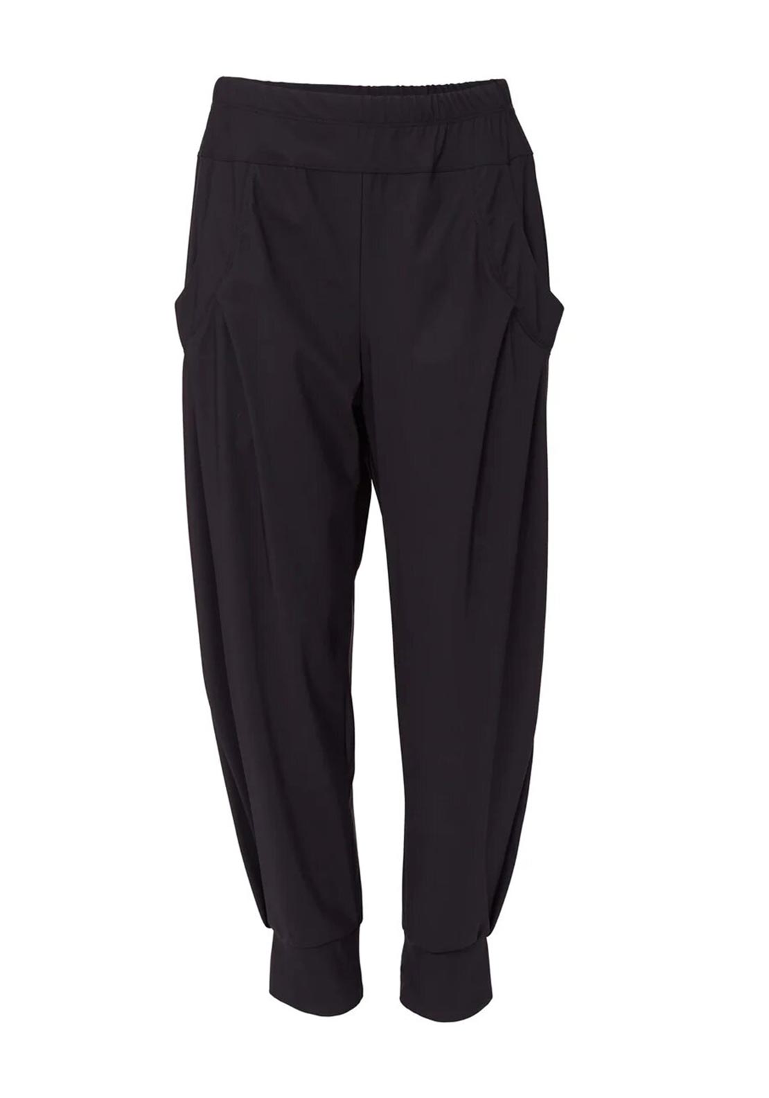 Naya Elasticated Waist Cuff Trouser, Black - McElhinneys