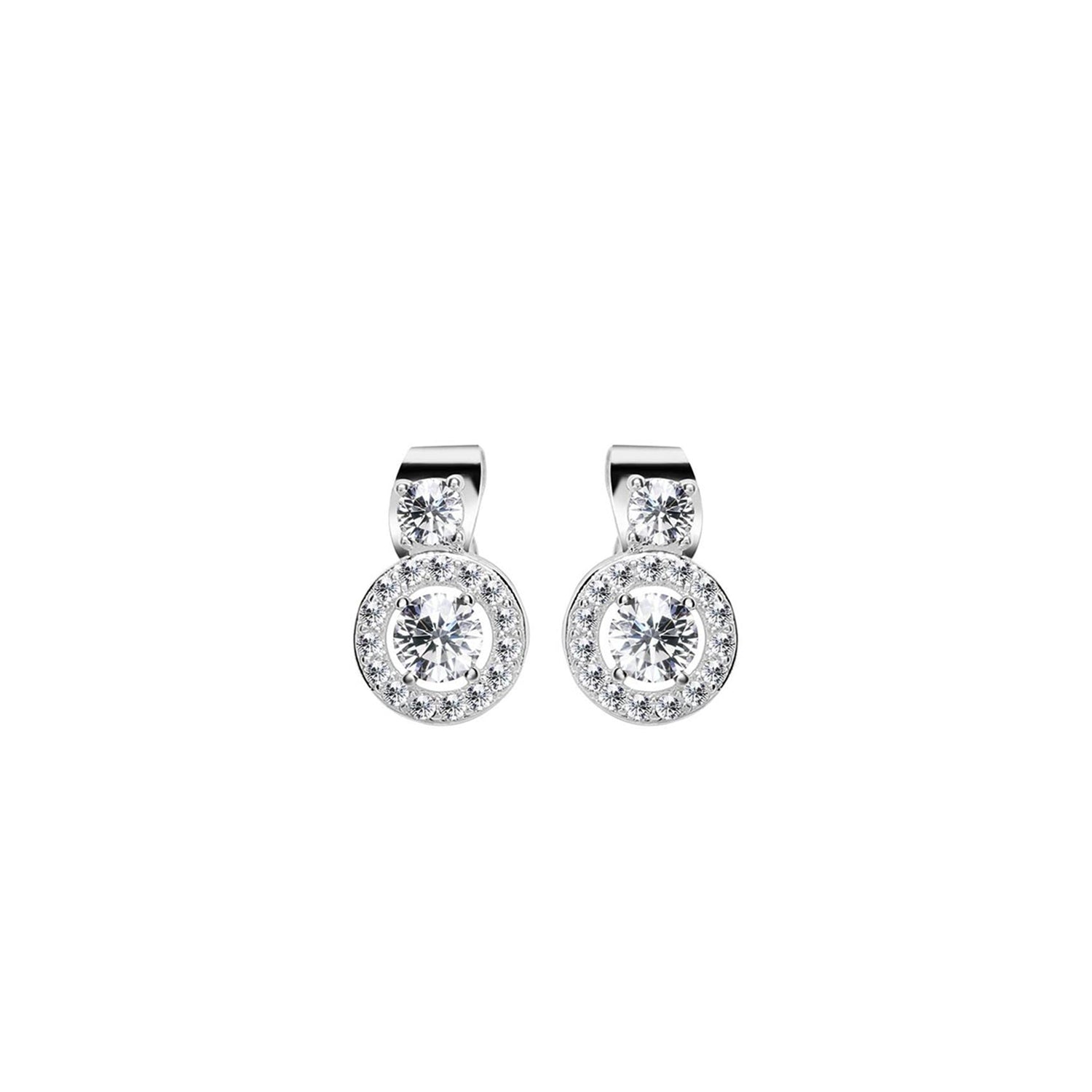 Newbridge Silverware Petite Clear Stone Earrings, Silver - McElhinneys