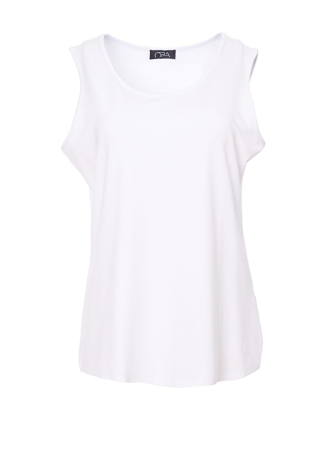 Ora Round Neck Cami Top, White - McElhinneys