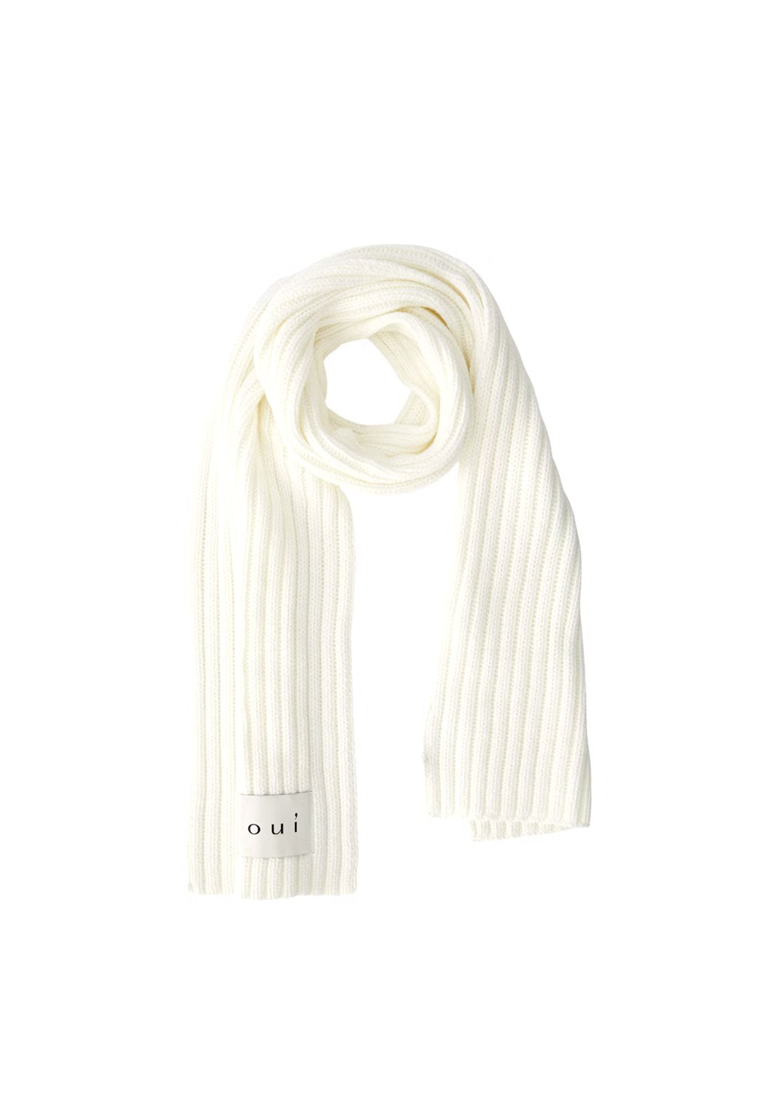 Oui Chunky Knit Scarf, White - McElhinneys