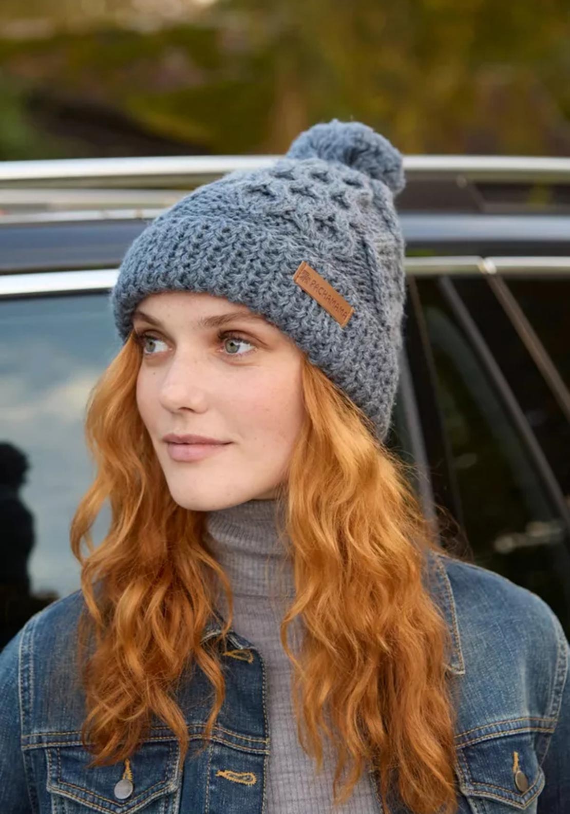 Pachamama Enniskerry Bobble Beanie, Slate Blue - McElhinneys