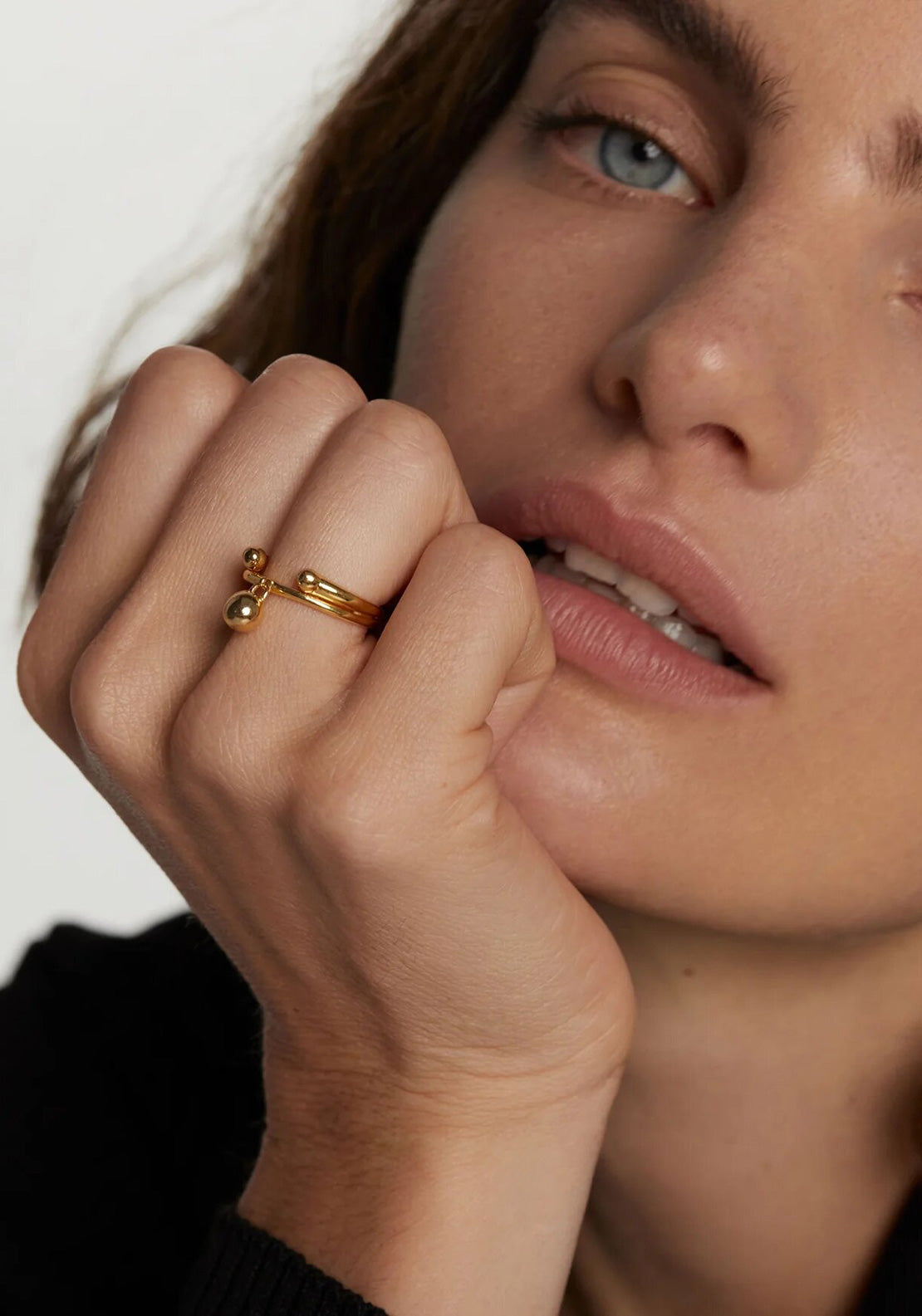 PDPAOLA Berlin Ball Charm Ring, Gold - McElhinneys