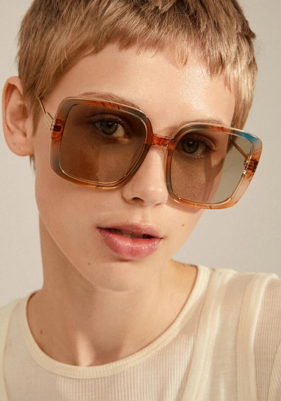 Pilgrim Aliet Oversized Sunglasses, Pastel Multi - McElhinneys