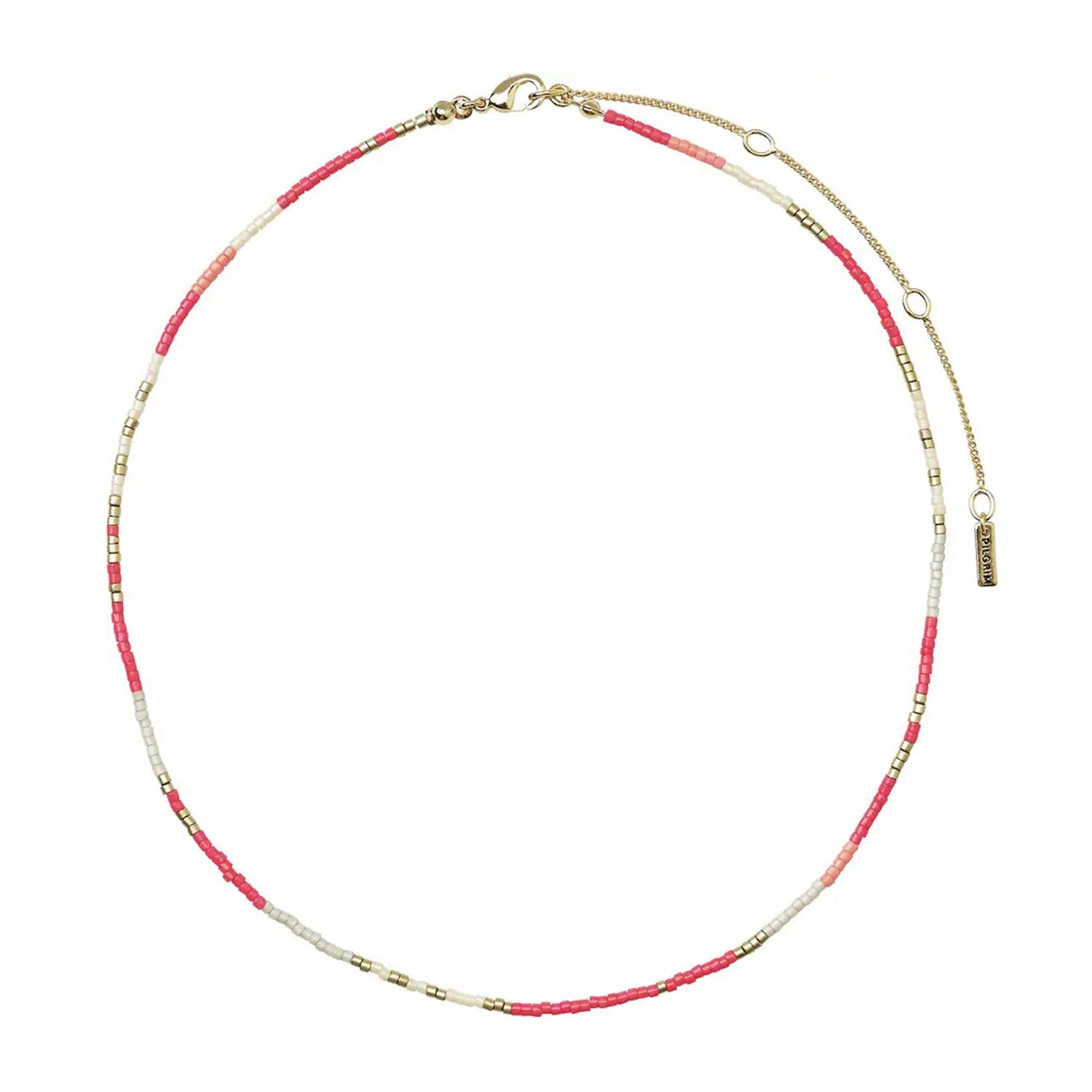 Pilgrim Alison Pink Beaded Necklace, Gold - McElhinneys