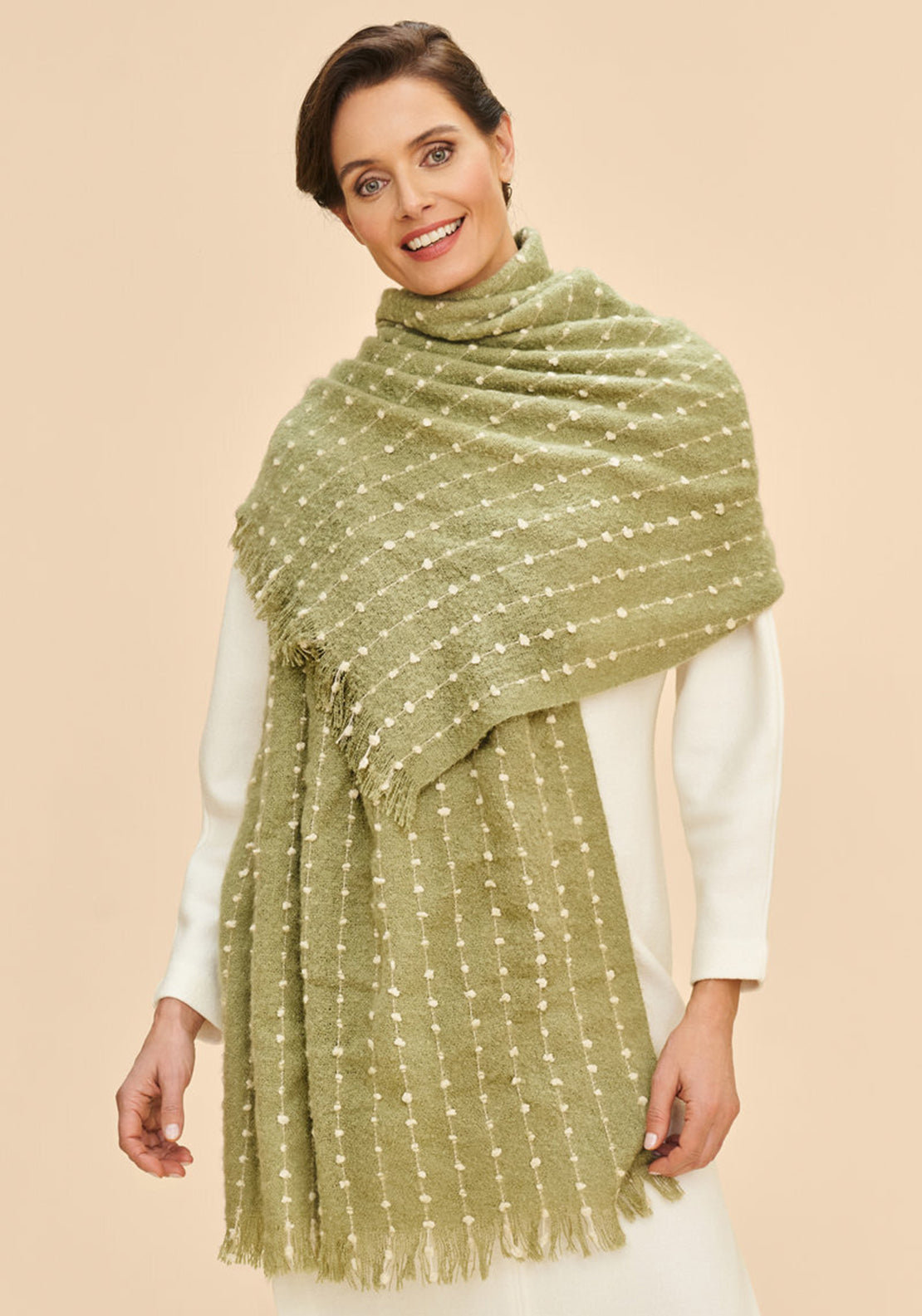 Powder Dakota Cosy Scarf, Sage - McElhinneys