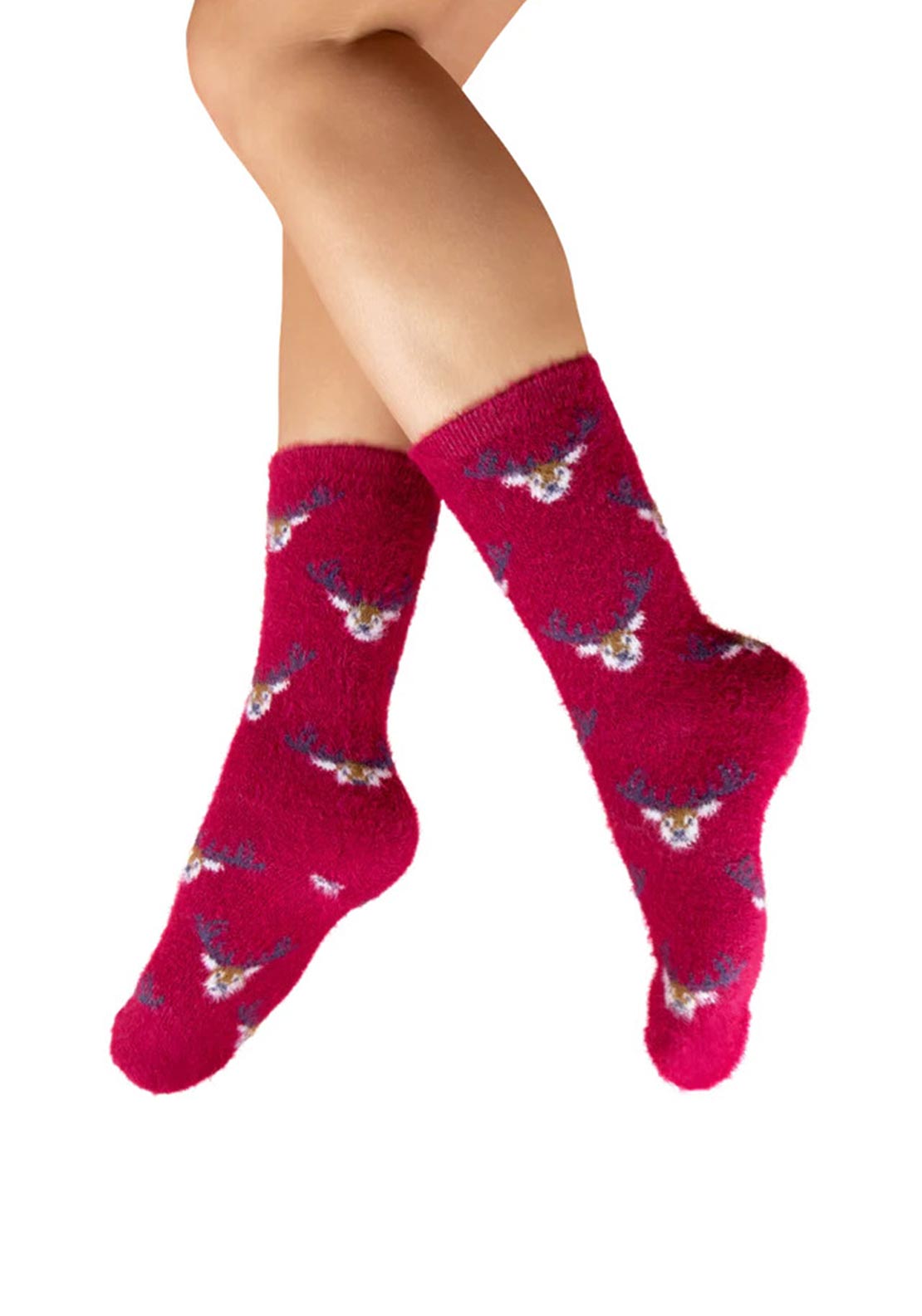 Powder Fuzzy Mini Owl Socks, Pink - McElhinneys