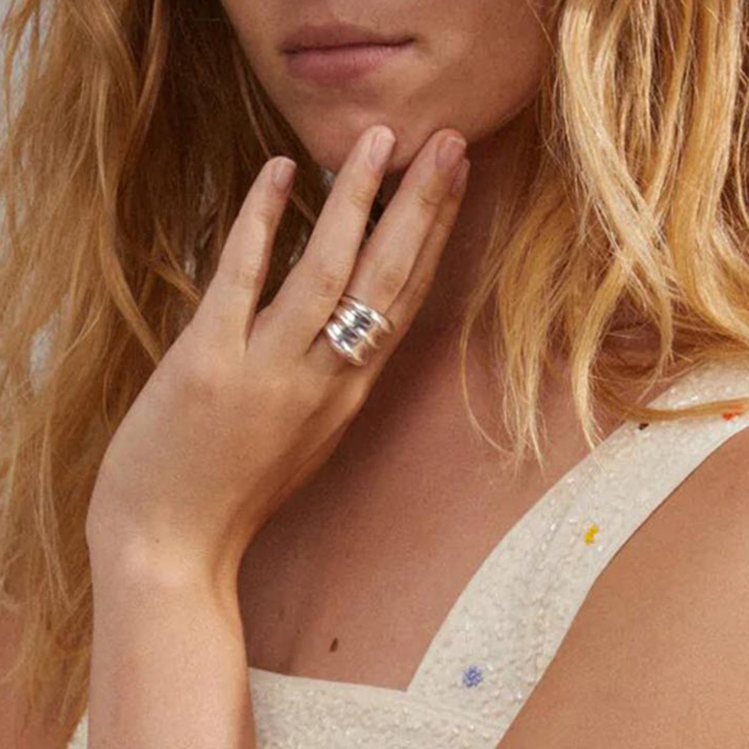 Pilgrim Reflect Recycled Statement Ring, Silver - McElhinneys