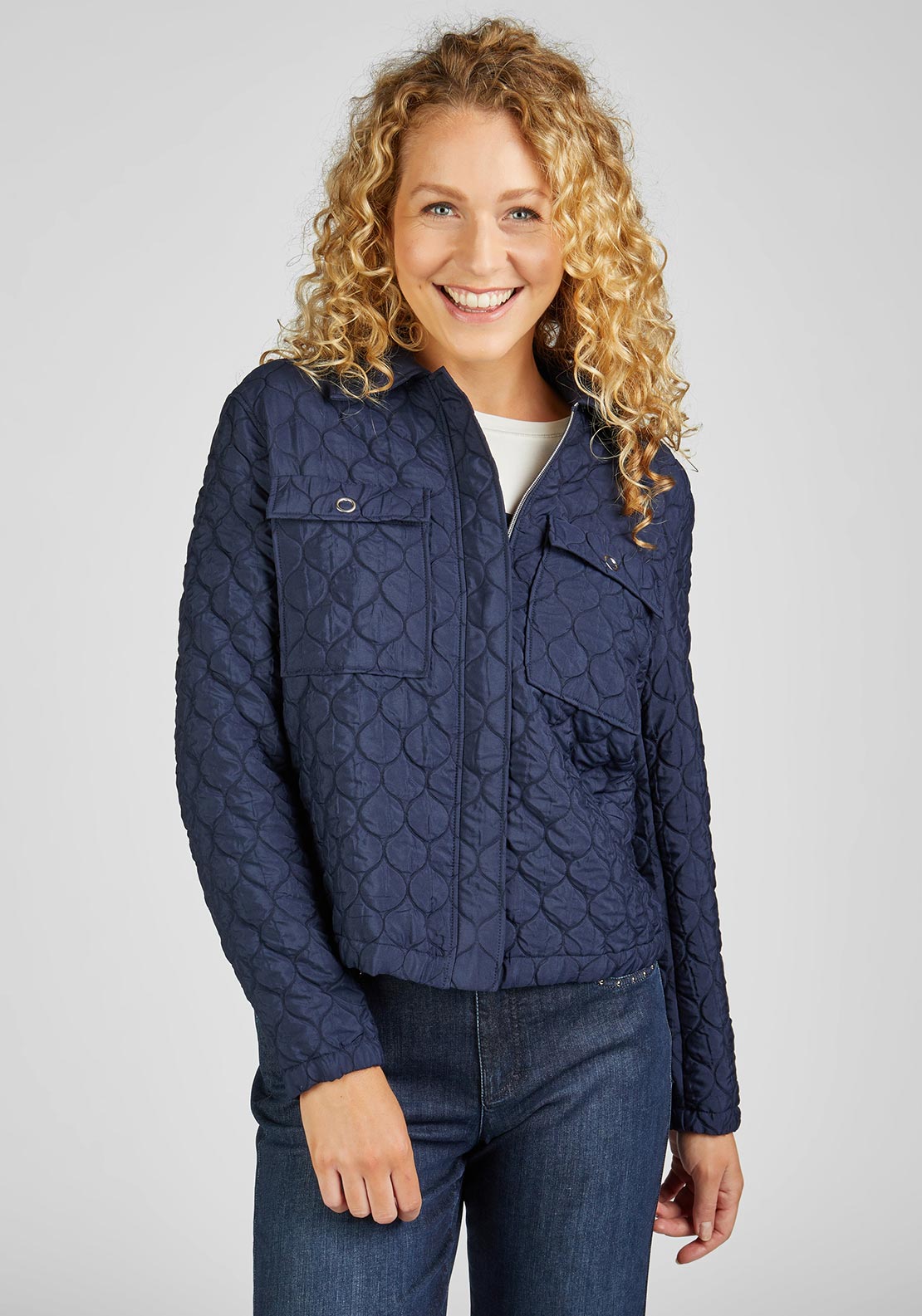 Rabe Quilted Lightweight Jacket, Navy - McElhinneys