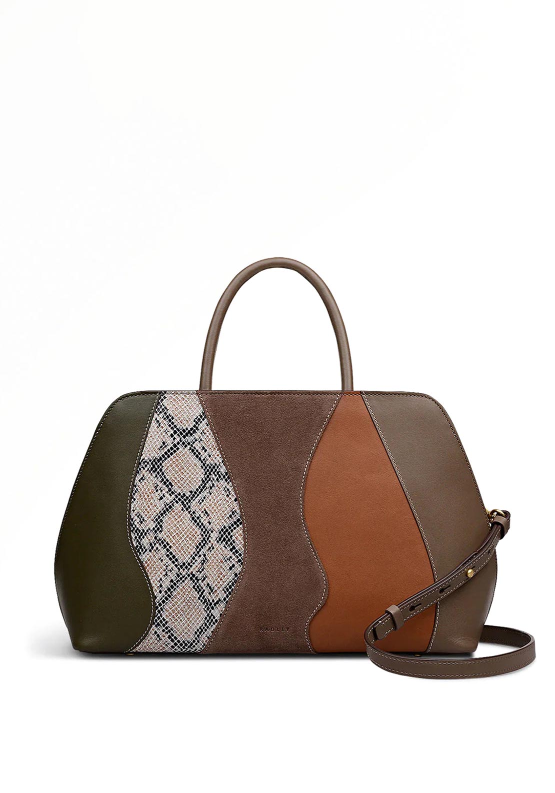 Radley Liverpool Street Patchwork Medium Grab Bag, Brown - McElhinneys