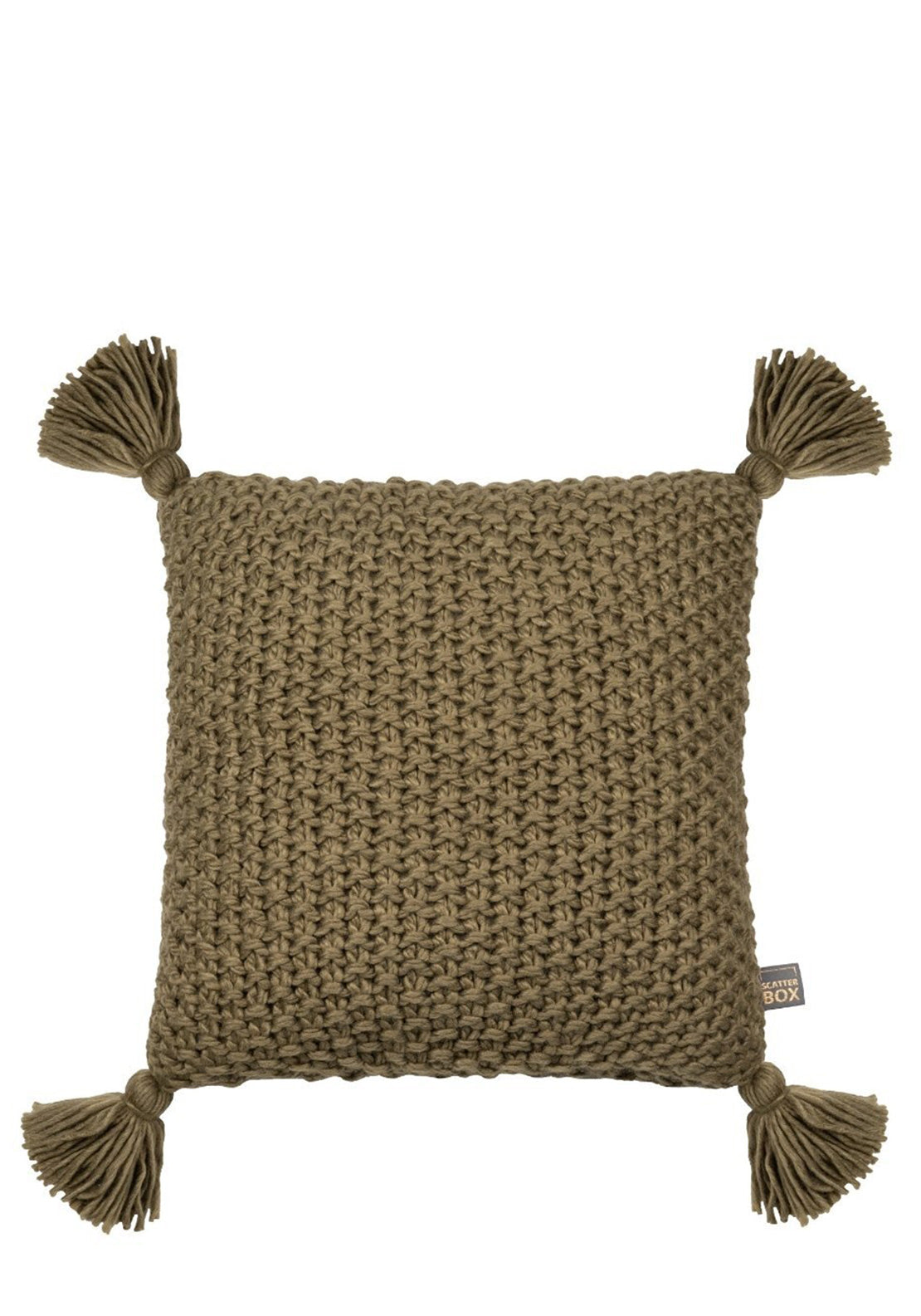 Scatter Box Collins Tassel 45x45cm Cushion, Green - McElhinneys