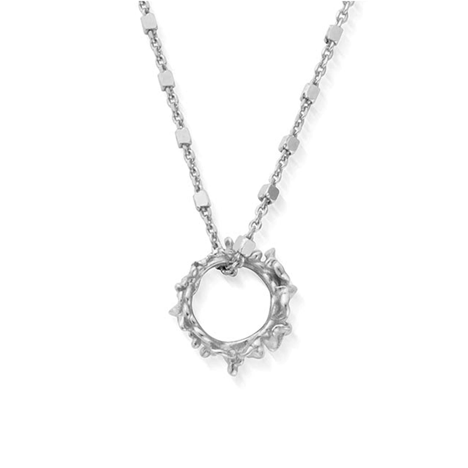 ChloBo In Bloom Wisteria Delicate Cube Necklace, Silver - McElhinneys
