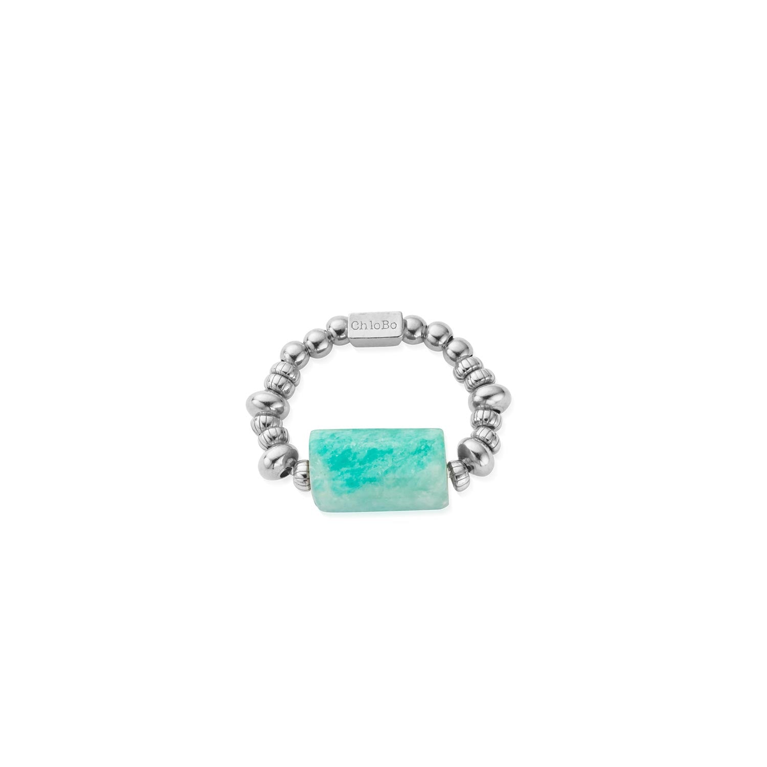 ChloBo Balance Spirit Stone Stretch Ring, Silver - McElhinneys