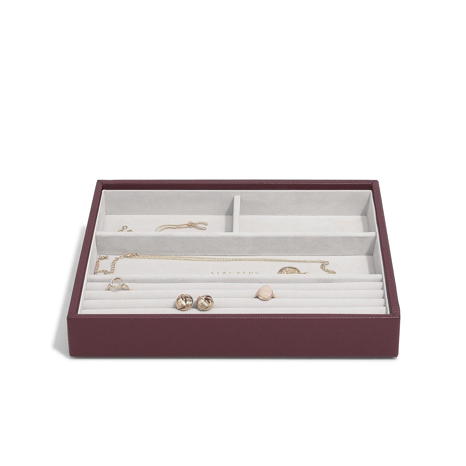 Stackers Medium Ring & Bracelet Layer, Burgundy - McElhinneys