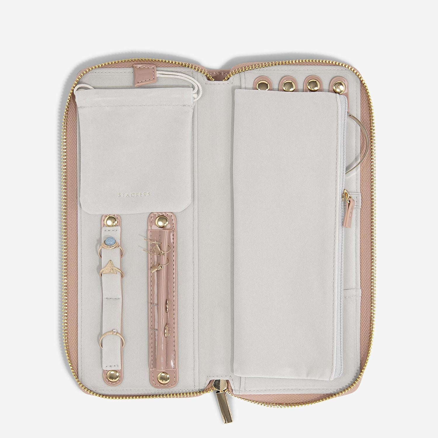 Stackers Zipped Travel Patent Jewellery Wallet, Pink - McElhinneys