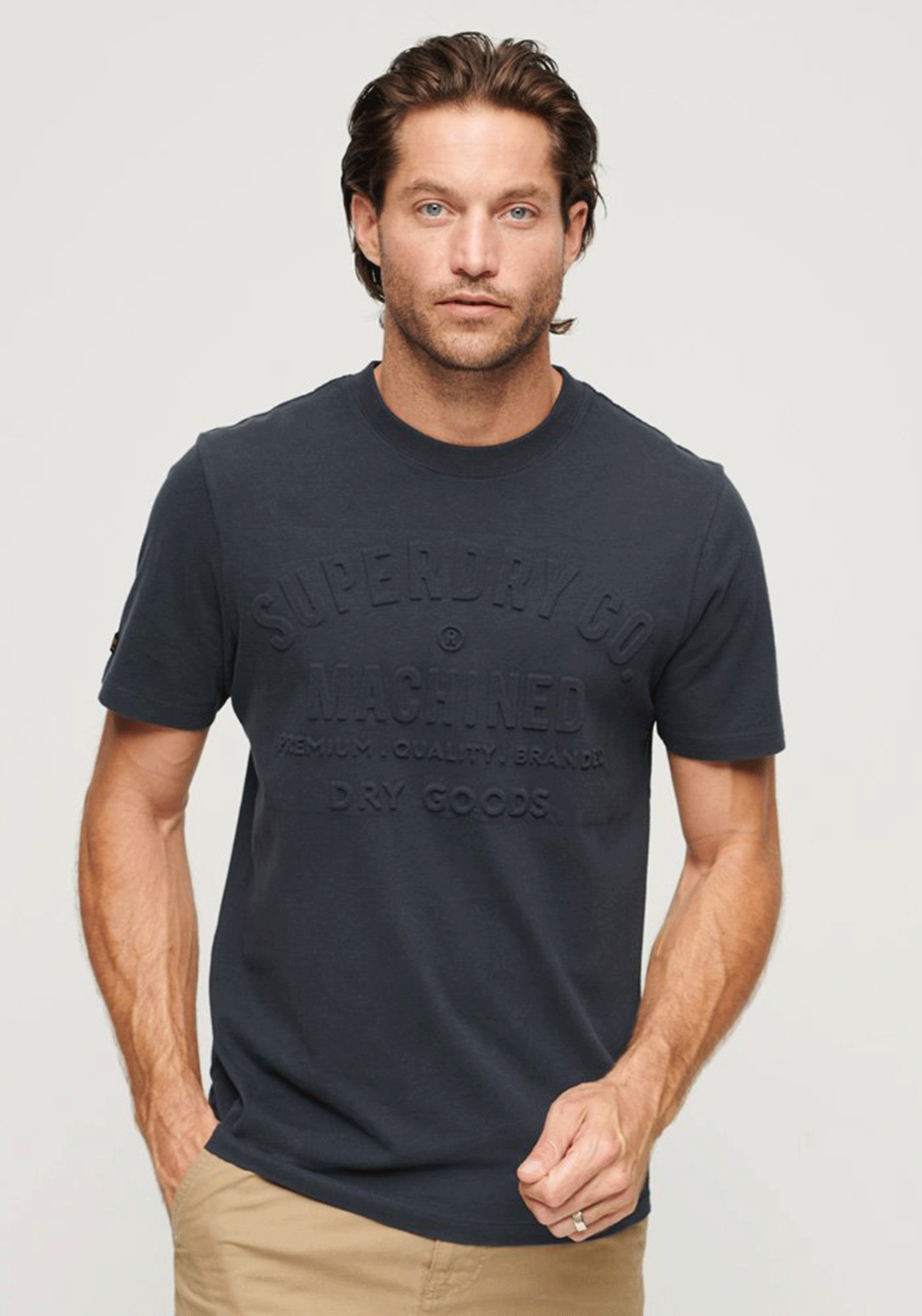 Superdry Embossed Workwear Graphic T-Shirt, French Navy - McElhinneys