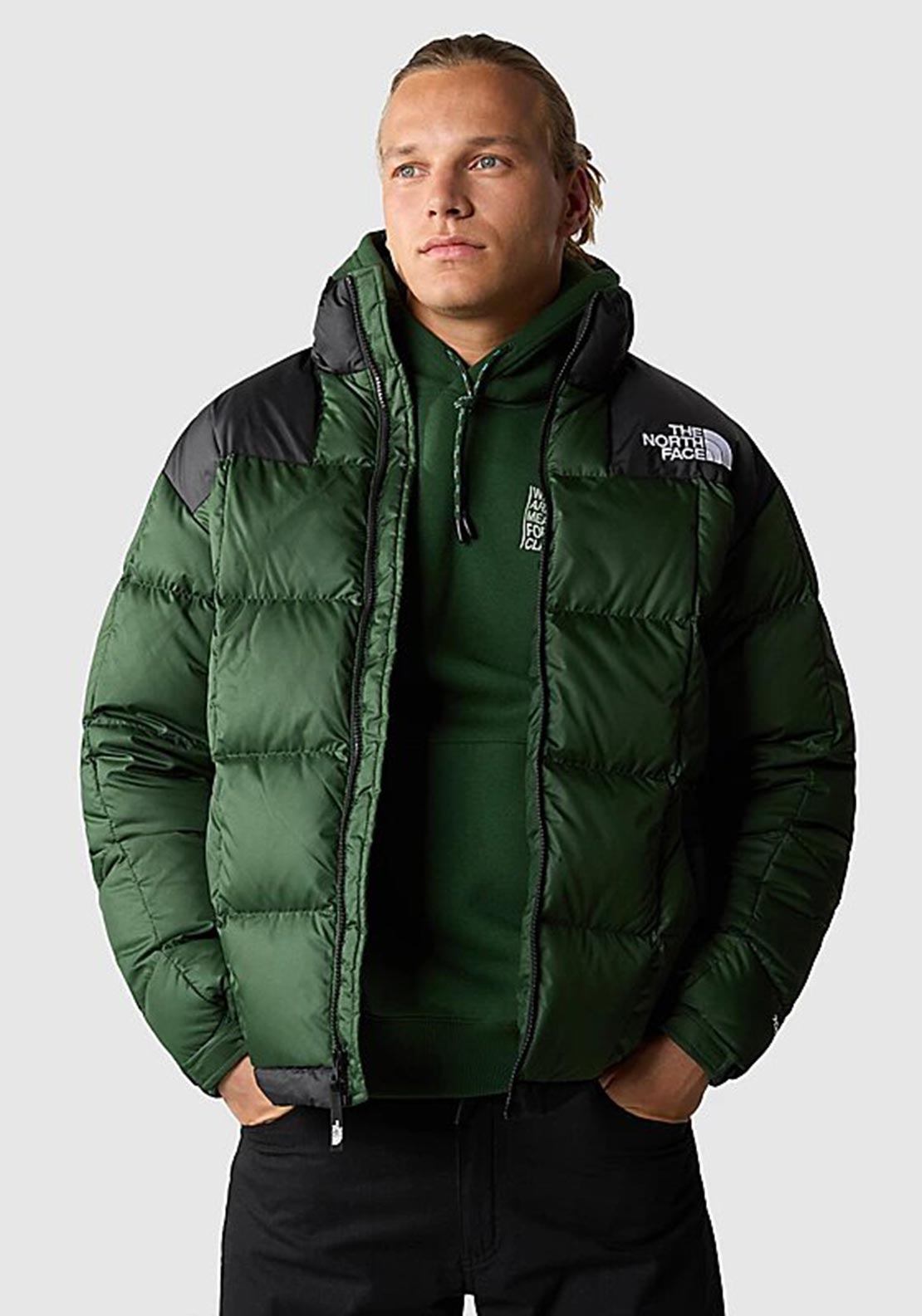 The North Face Men’s Lhotse Down Jacket, Pine Needle & TNF Black ...
