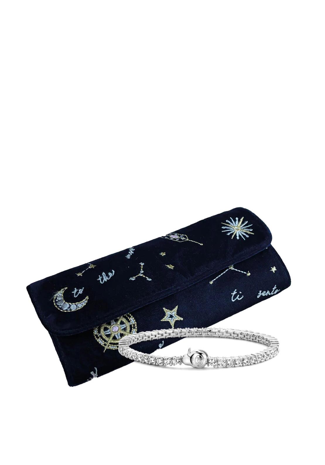 Ti Sento CZ Bracelet & Cosmic Jewellery Roll Set, Silver - McElhinneys