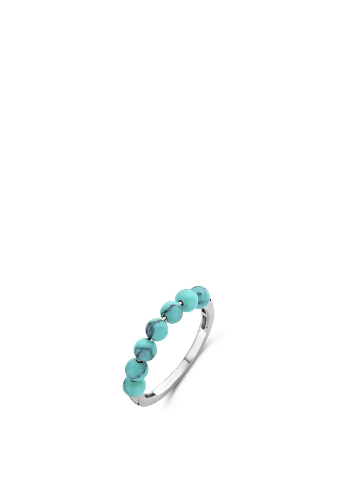 Ti Sento Turquoise Beaded Row Ring, Silver - McElhinneys