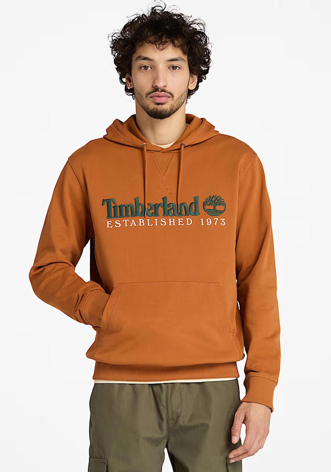 Timberland Established 1973 Embroidered Hoodie, Orange - McElhinneys