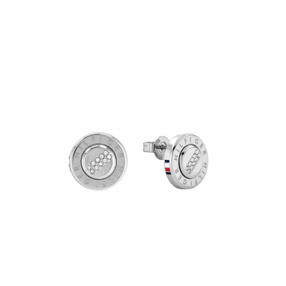 Tommy Hilfiger Hardware Stud Earrings, Silver - McElhinneys