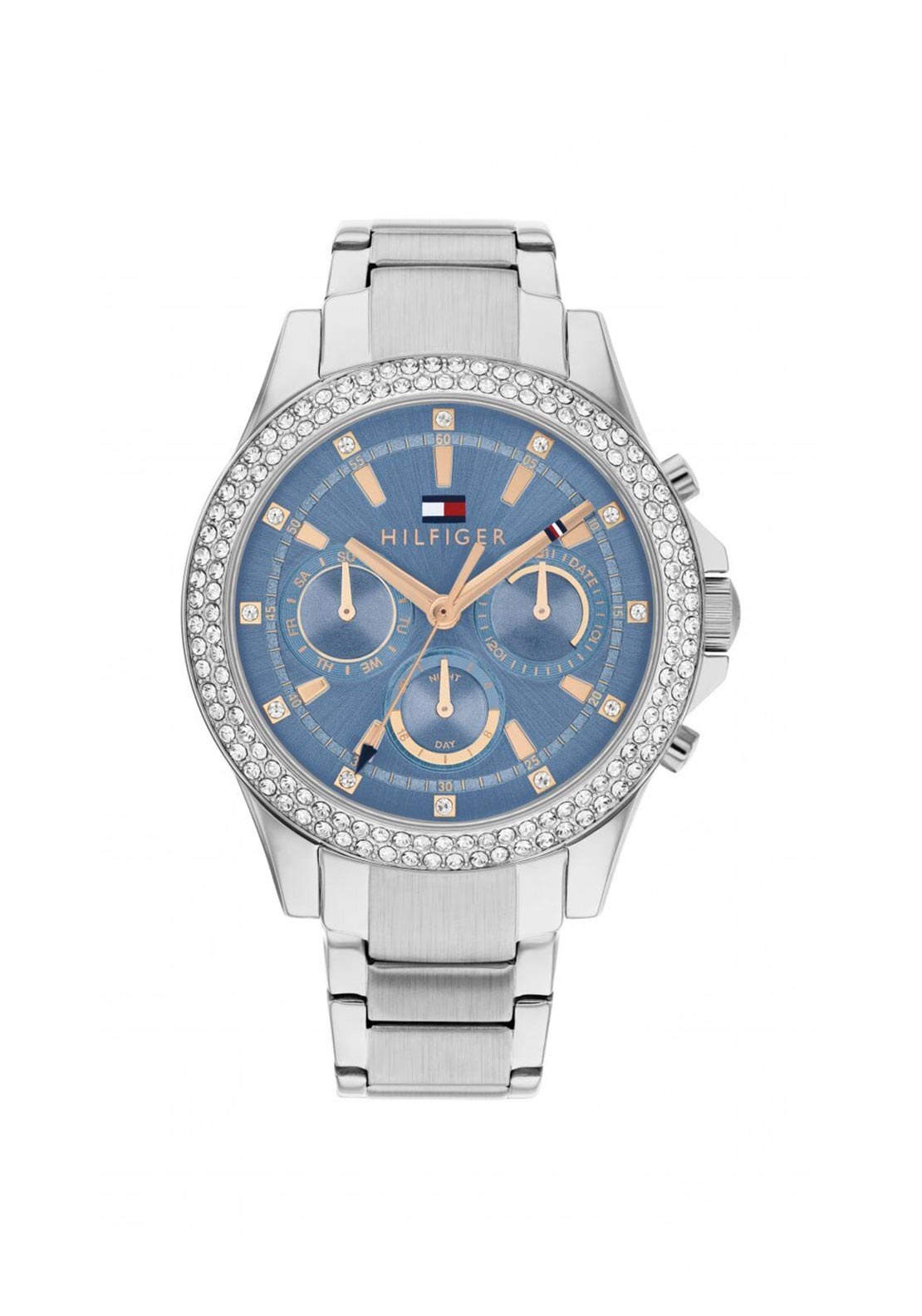 Tommy Hilfiger Ladies Haven Watch, Silver & Blue - McElhinneys