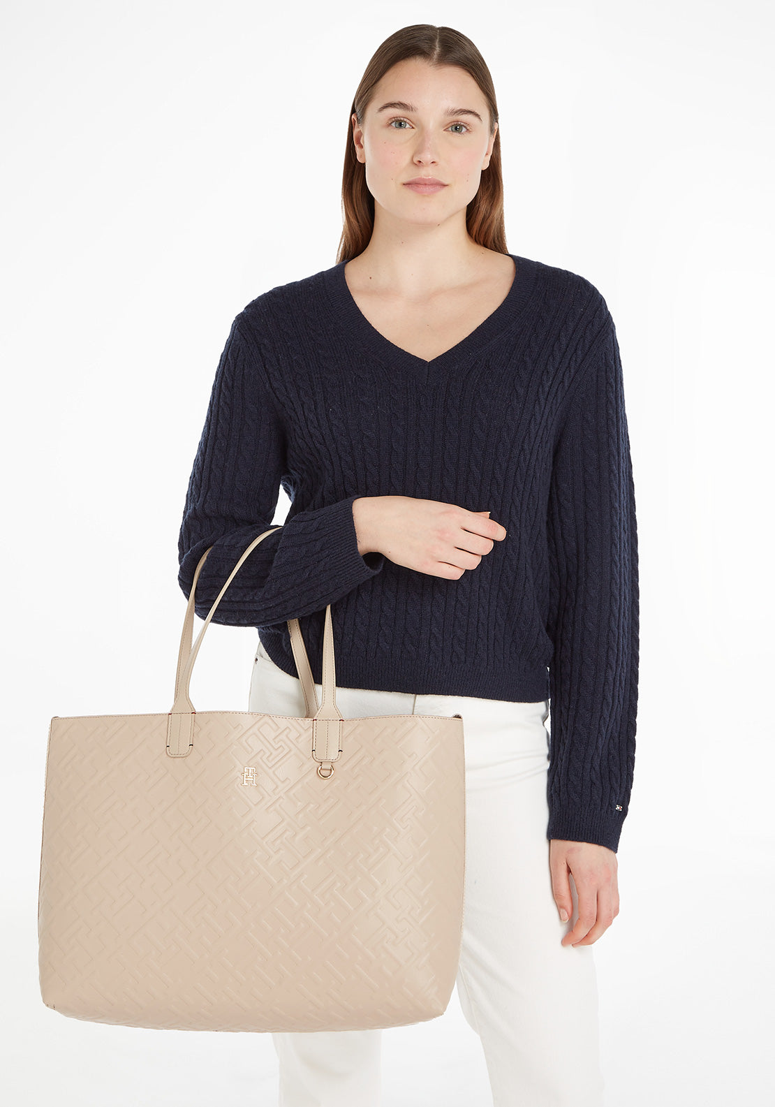 Tommy Hilfiger Iconic Monogram Tote Bag, Acorn - McElhinneys