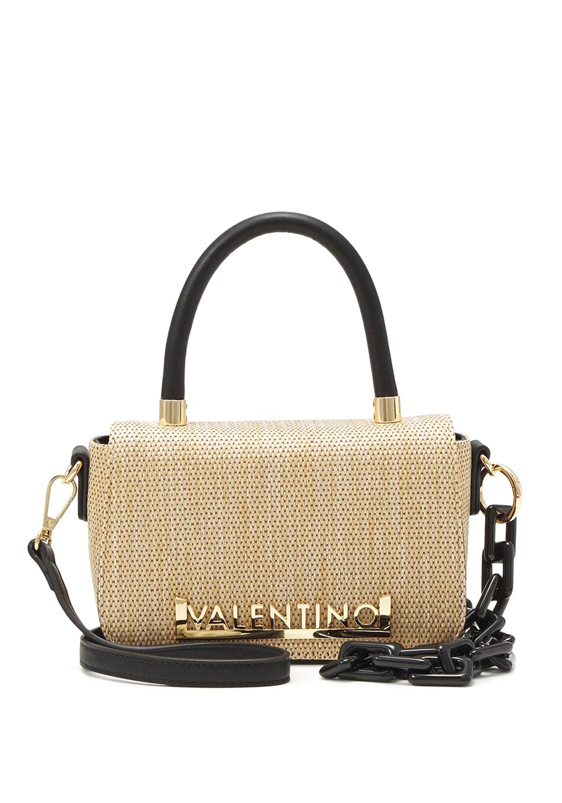 Valentino Copacabana Small Grab Bag, Black & Beige - McElhinneys