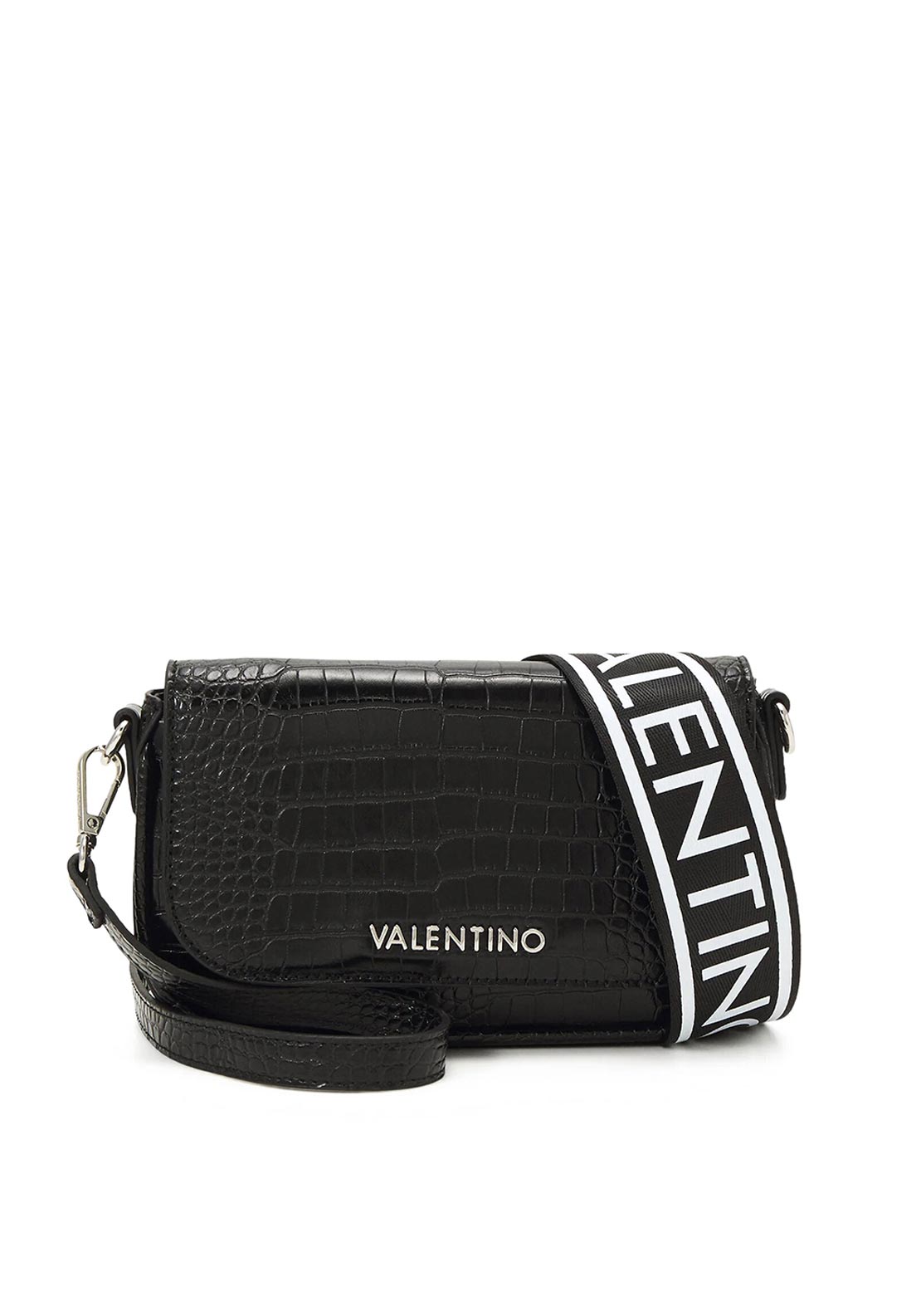 Valentino Miramar Croc Crossbody Bag, Black - McElhinneys