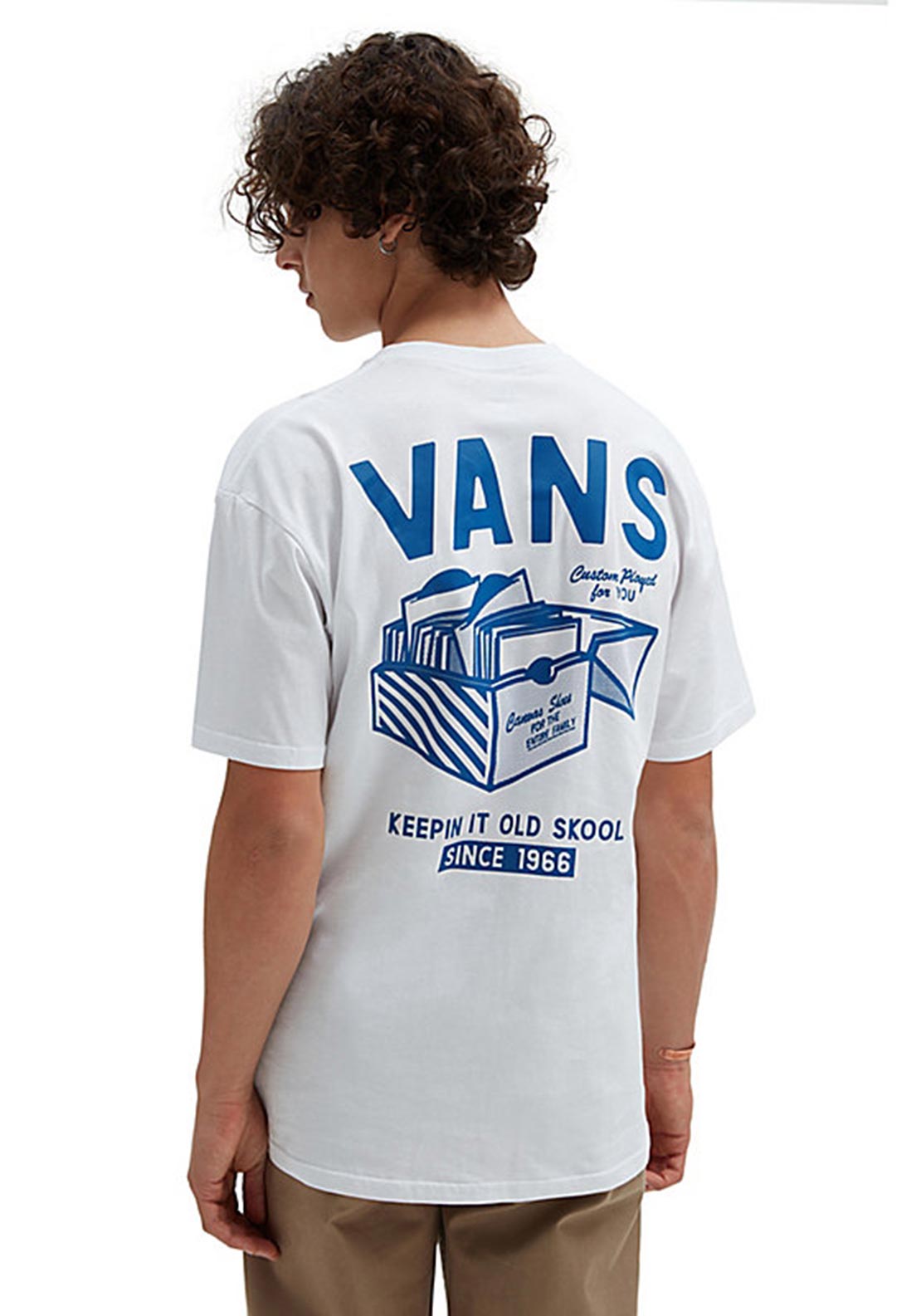Vans Record Label Logo T-Shirt, White - McElhinneys