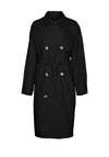Vero Moda Doreen Long Trench Coat, Black - McElhinneys