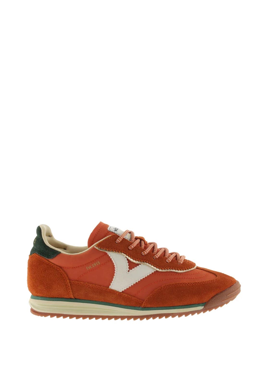 Victoria Saturno Nylon Split Leather Trainers, Orange - McElhinneys