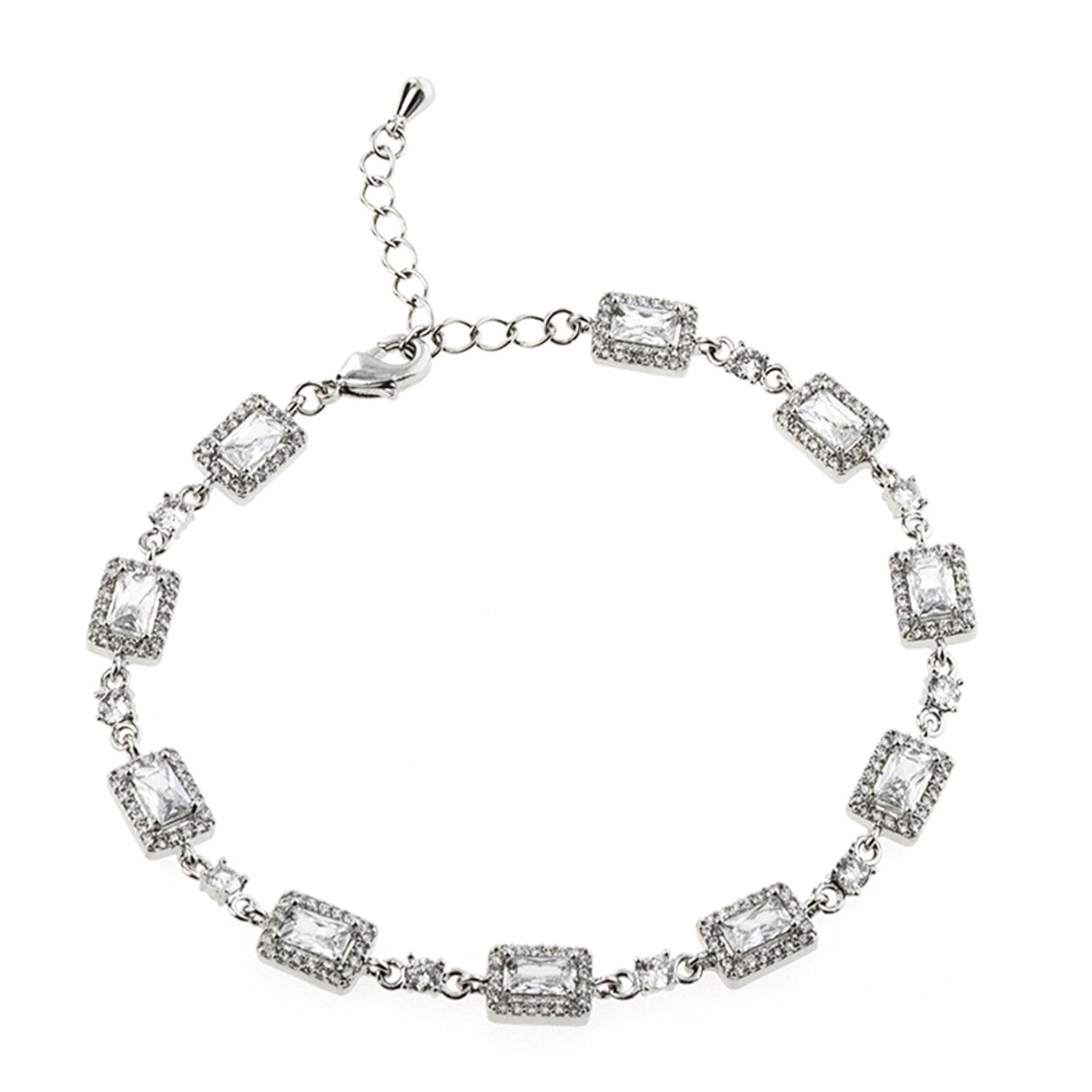 Absolute Diamante Row Bracelet, Silver - McElhinneys