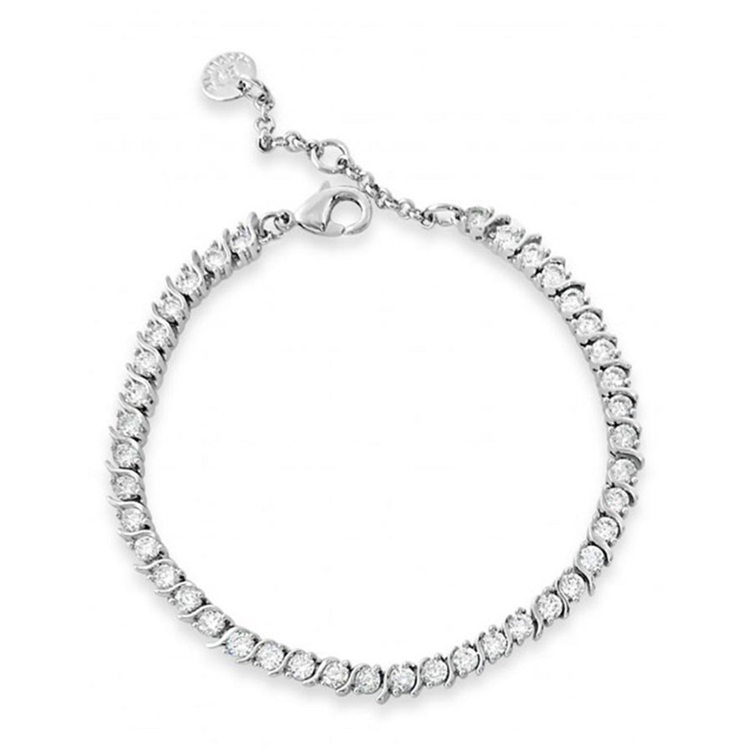Absolute Jewellery Small Crystal Tennis Bracelet, Silver - McElhinneys