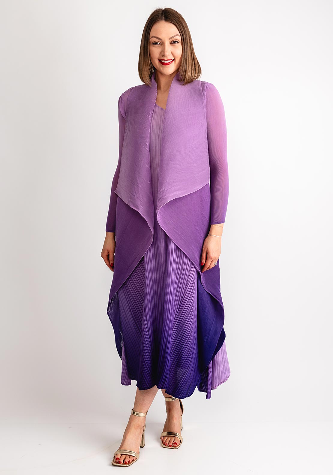 Alquema One Size Ombre Chiffon Dress & Jacket, Dusty Tulle - McElhinneys