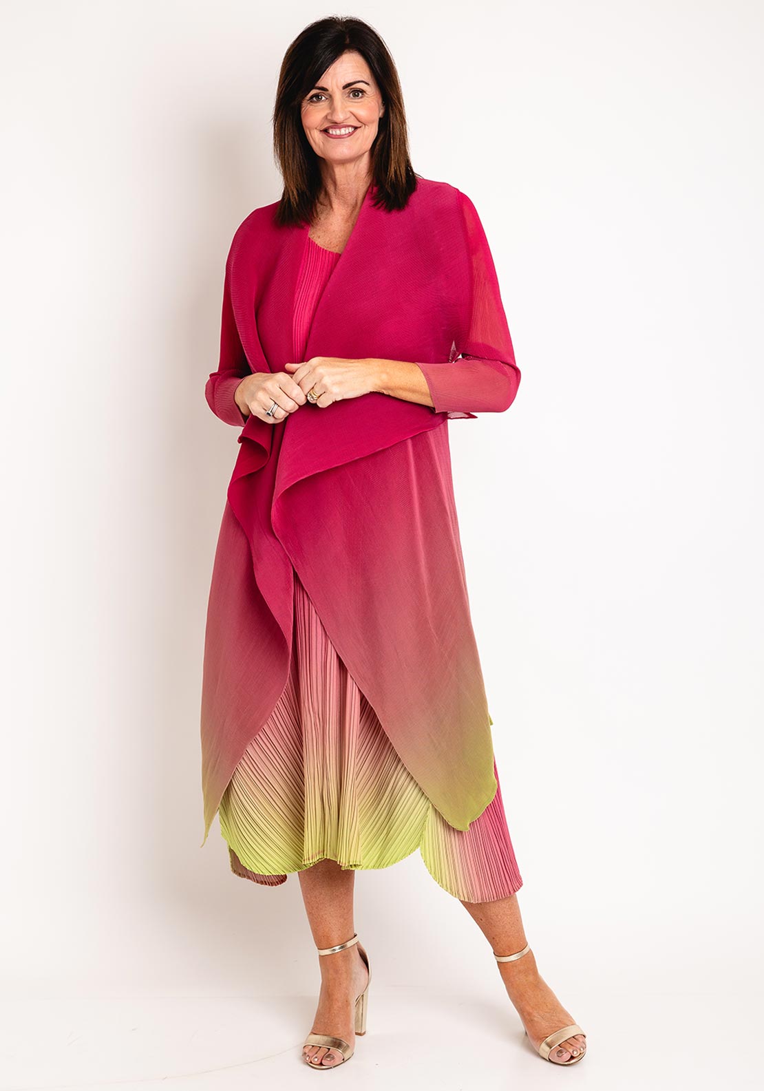 Alquema One Size Ombre Chiffon Dress & Jacket, Acid Dream - McElhinneys